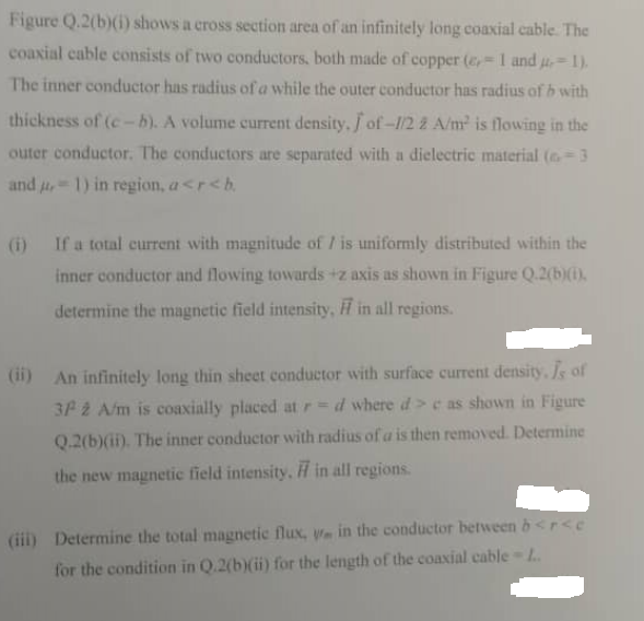 Figure Q.2(b)(i) shows a cross section area of an | Chegg.com