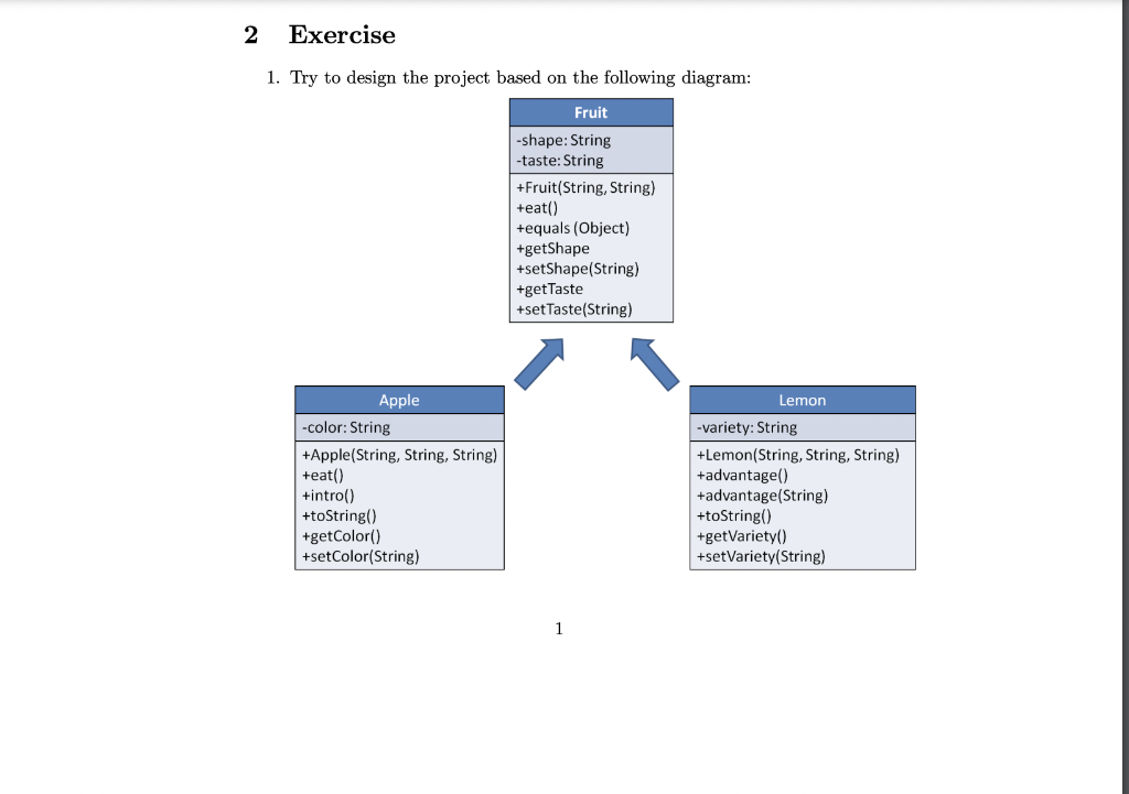 Solved 2 Exercise 1. Try to design the project based on the | Chegg.com