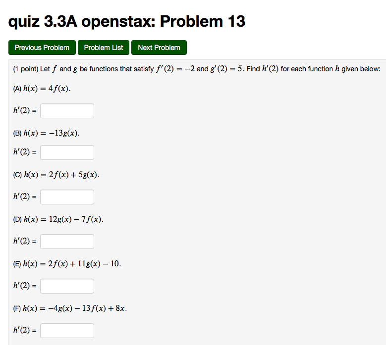 Solved quiz 3.3A openstax: Problem 1 Previous Problem | Chegg.com