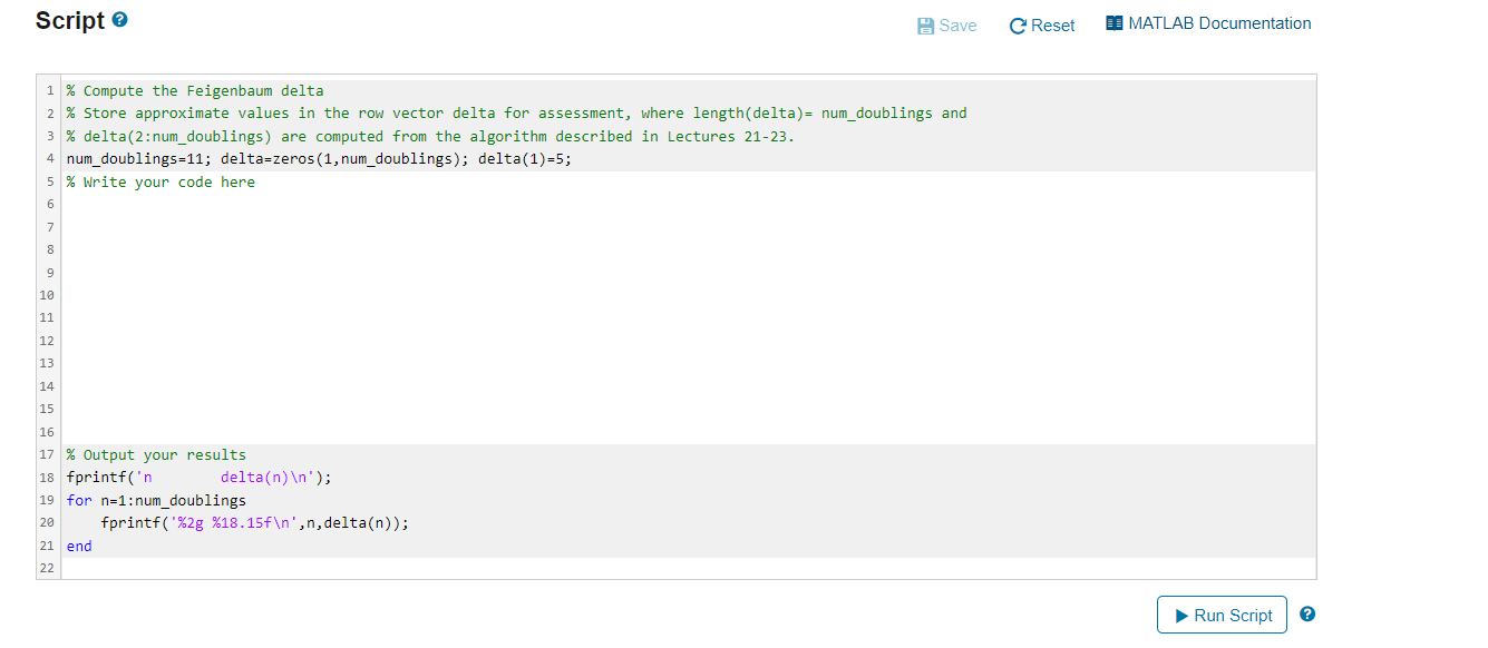 Solved Computation of the Feigenbaum delta N-00 Compute the | Chegg.com