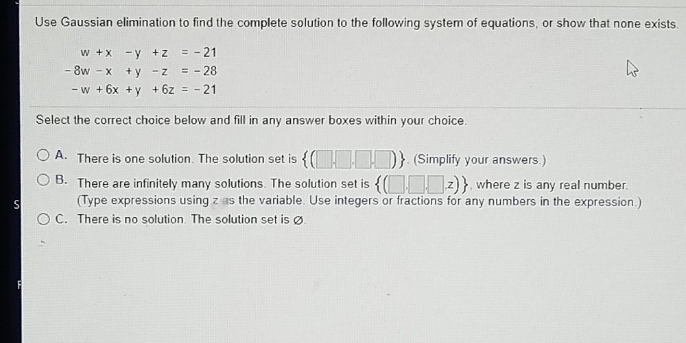 Solved Use Gaussian elimination to find the complete | Chegg.com