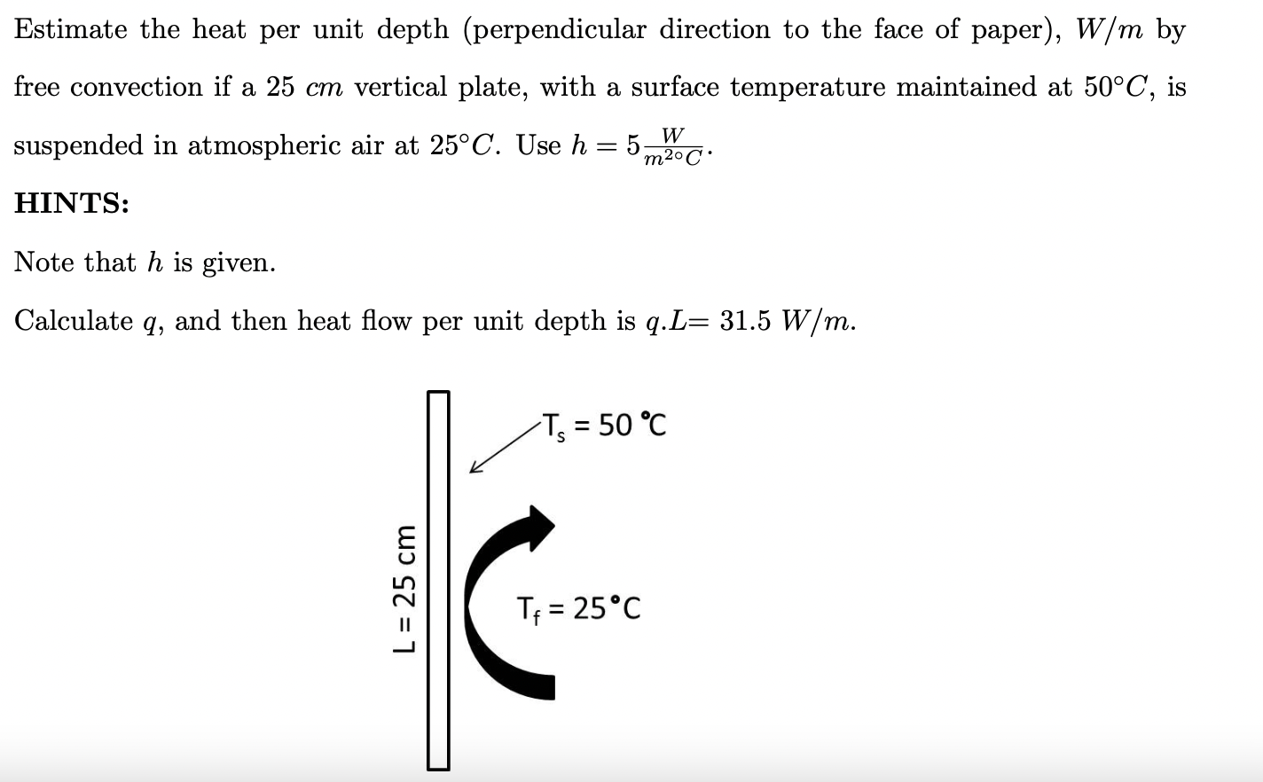 Solved Estimate the heat per unit depth (perpendicular | Chegg.com