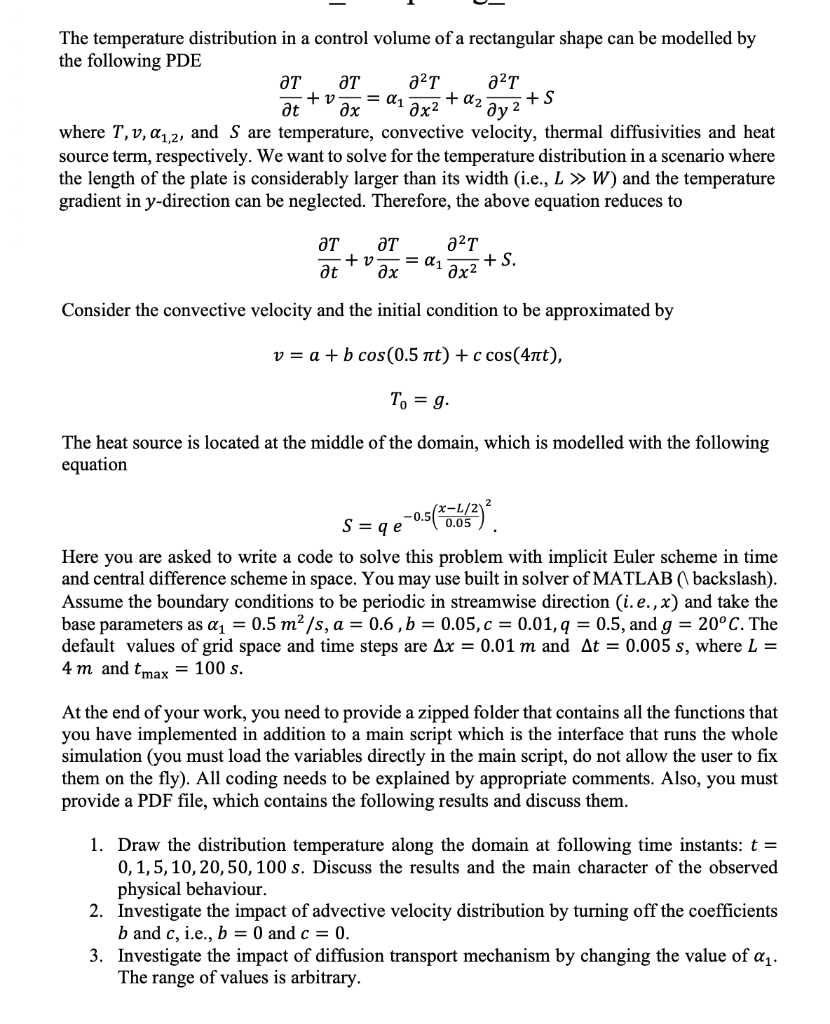 Solved 22T The temperature distribution in a control volume | Chegg.com