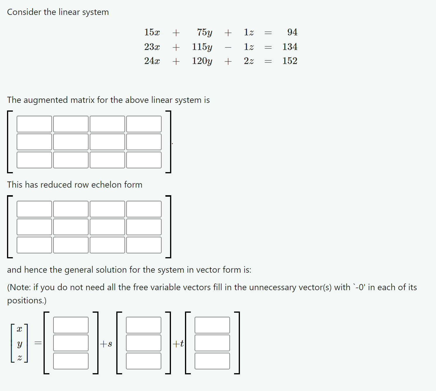Solved Consider the linear | Chegg.com