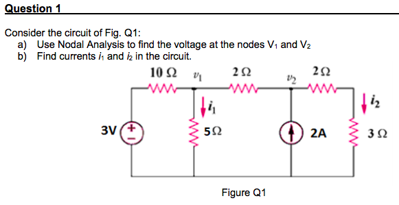 Solved Consider the circuit of Fig. Q1: a) Use Nodal | Chegg.com