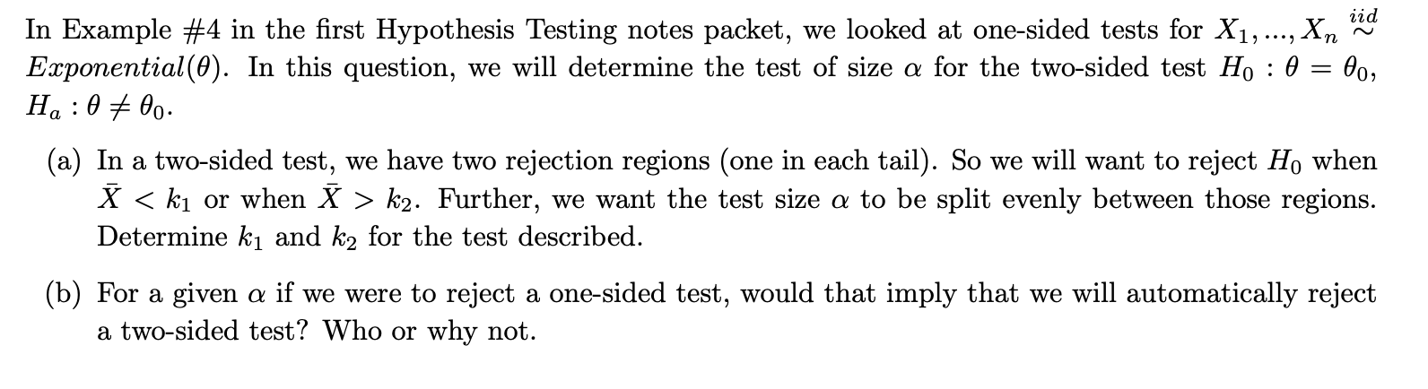 Solved iid : In Example #4 in the first Hypothesis Testing | Chegg.com