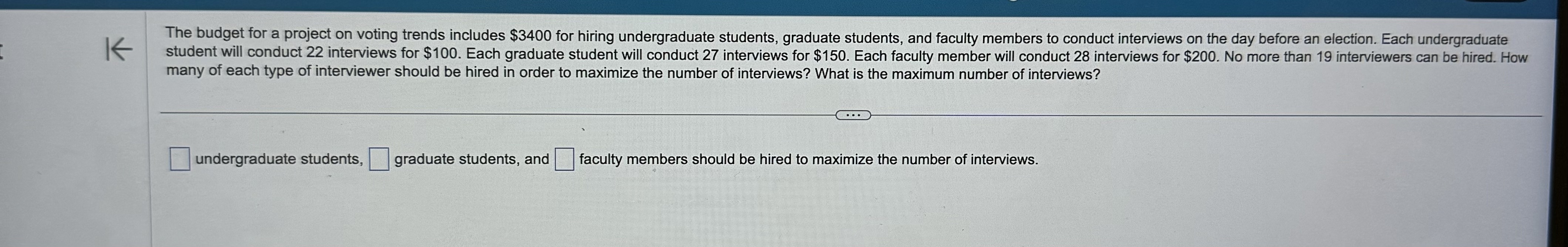 Solved many of each type of interviewer should be hired in | Chegg.com