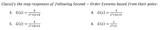 Solved Classify the step responses of following Second - | Chegg.com
