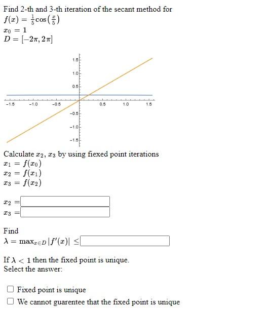 Solved Find 2-th and 3-th iteration of the secant method for | Chegg.com