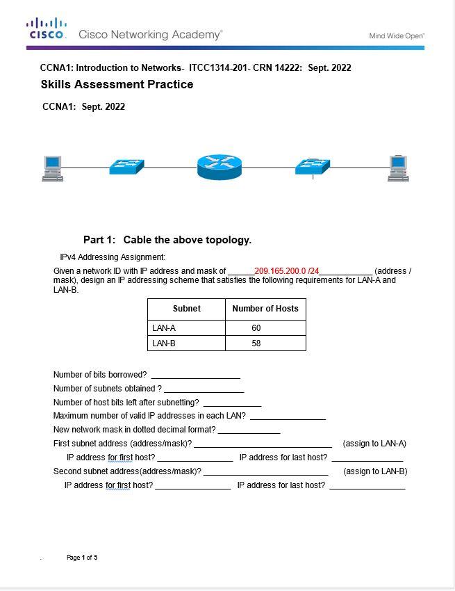 Need help for CCNA Questions for Practical. What are | Chegg.com