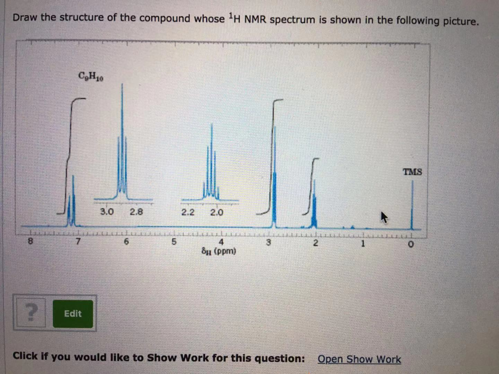 Solved Draw the structure of the compound whose 1H NMR | Chegg.com