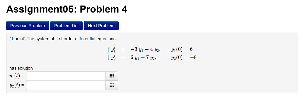 Solved Assignment05 Problem 4 Previous Problem Problem