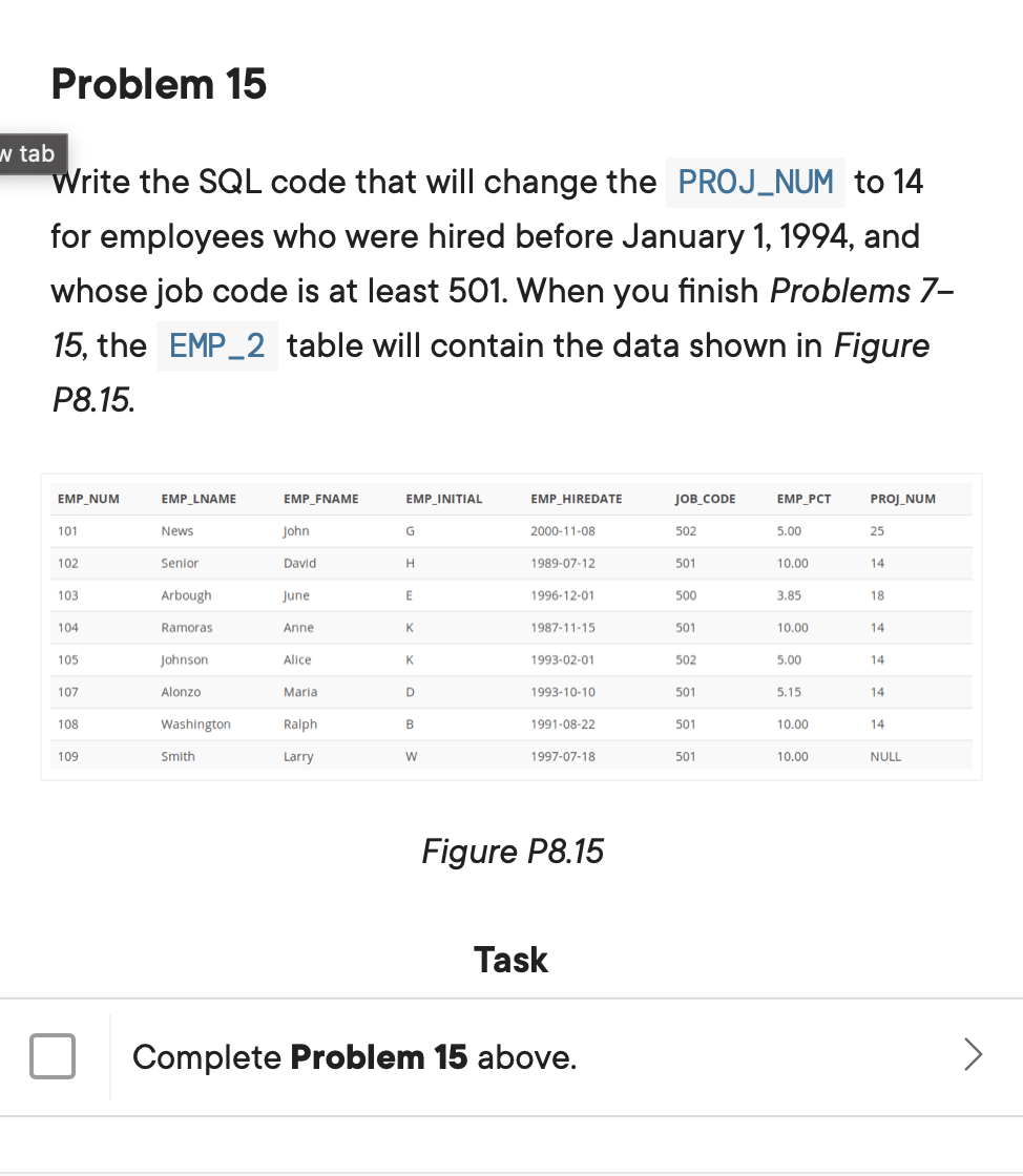 Solved Problem 11 Using The Emp2 Table Write A Single Sql 