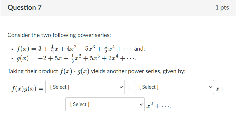 Solved Question 7 1 pts Consider the two following power | Chegg.com
