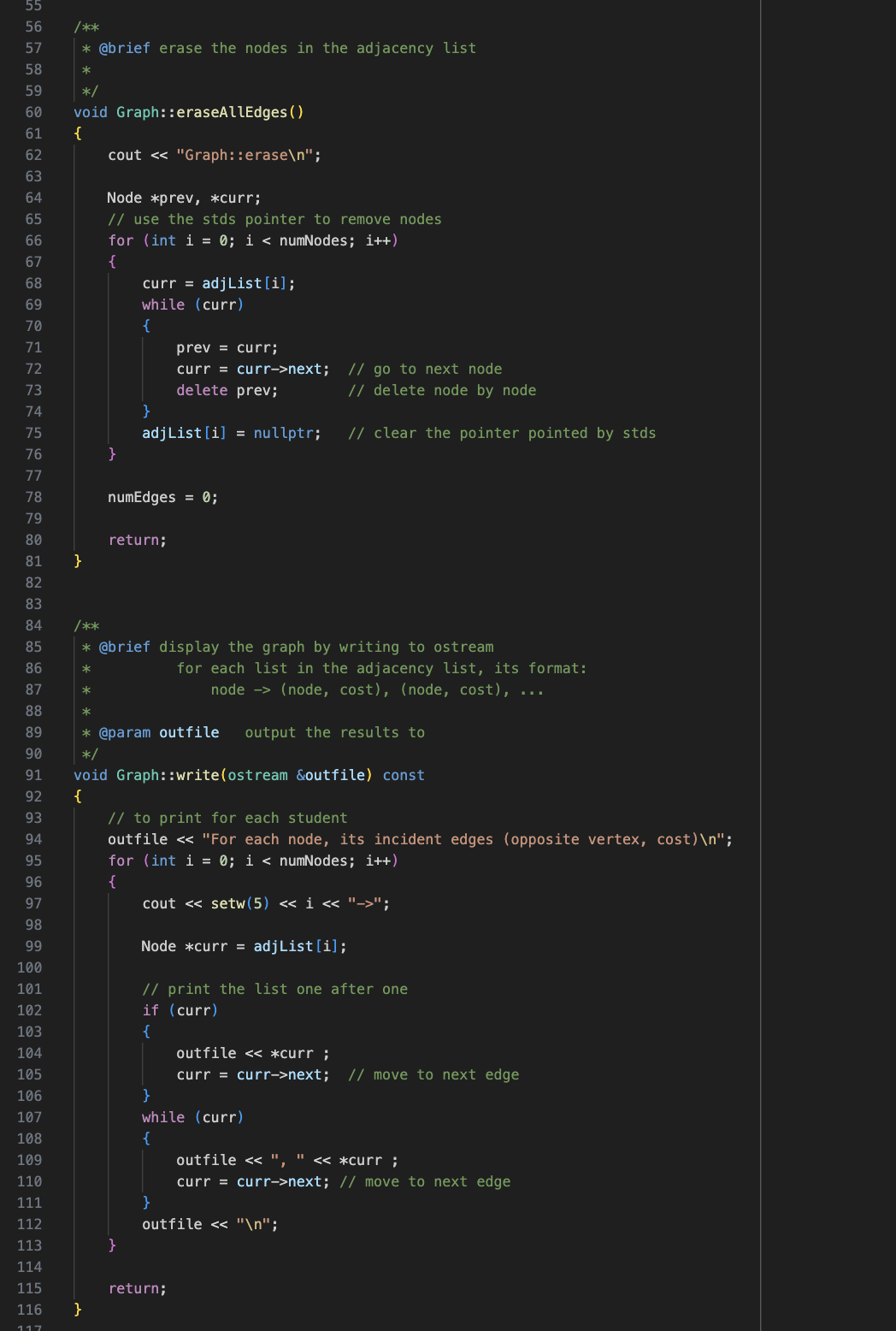 Solved Assignment: Writing C++ codes to complete the method | Chegg.com