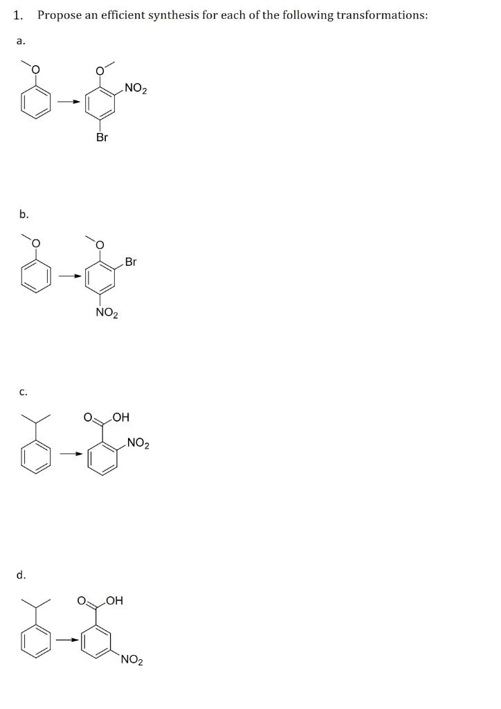 Solved 1. Propose an efficient synthesis for each of the | Chegg.com