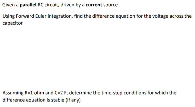 Solved Circuit diagram is not given. Just a parallel RC | Chegg.com