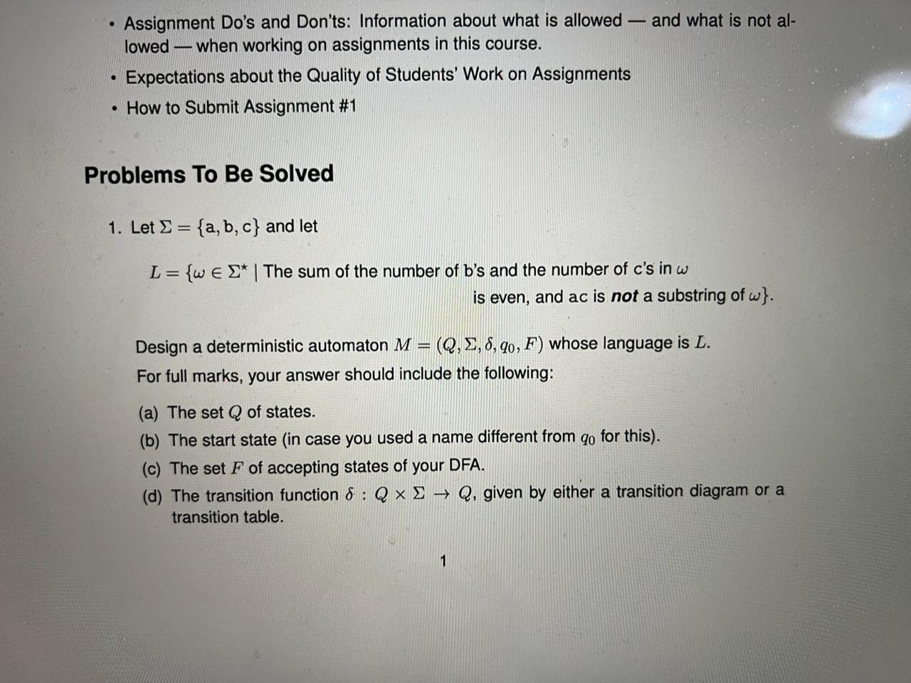 Solved - Assignment Do's and Don'ts: Information about what | Chegg.com