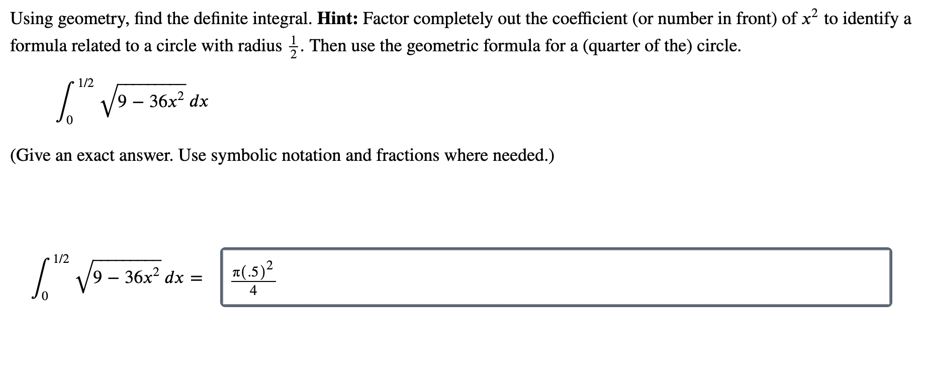Solved Using geometry, find the definite integral. Hint: | Chegg.com