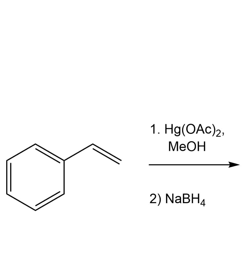 Solved 1. Hg(OAC)2, MeOH 2) NaBH4 | Chegg.com