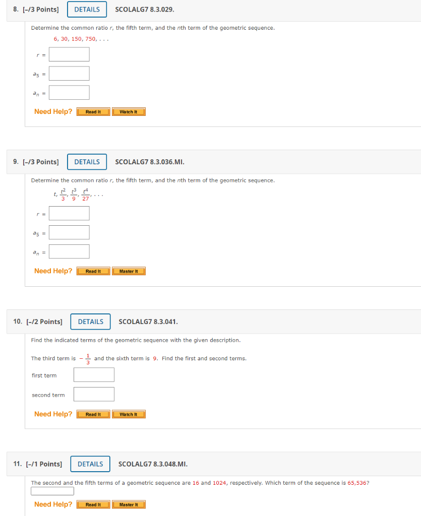Solved -/3 Points] SCOLALG7 8.3.029. Determine the common | Chegg.com