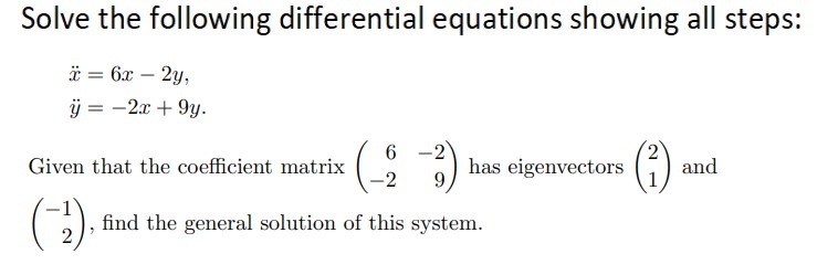 Solve the following differential equations showing | Chegg.com