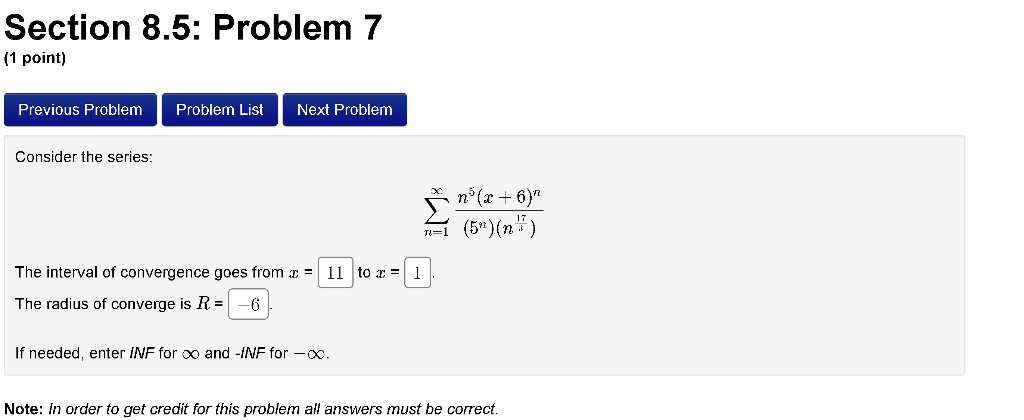 Solved Section 8.2: Problem 5 (1 point) Previous Problem | Chegg.com