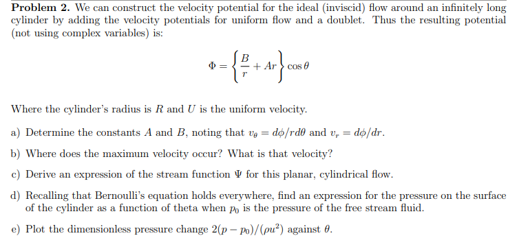 Solved Problem 2. We can construct the velocity potential | Chegg.com