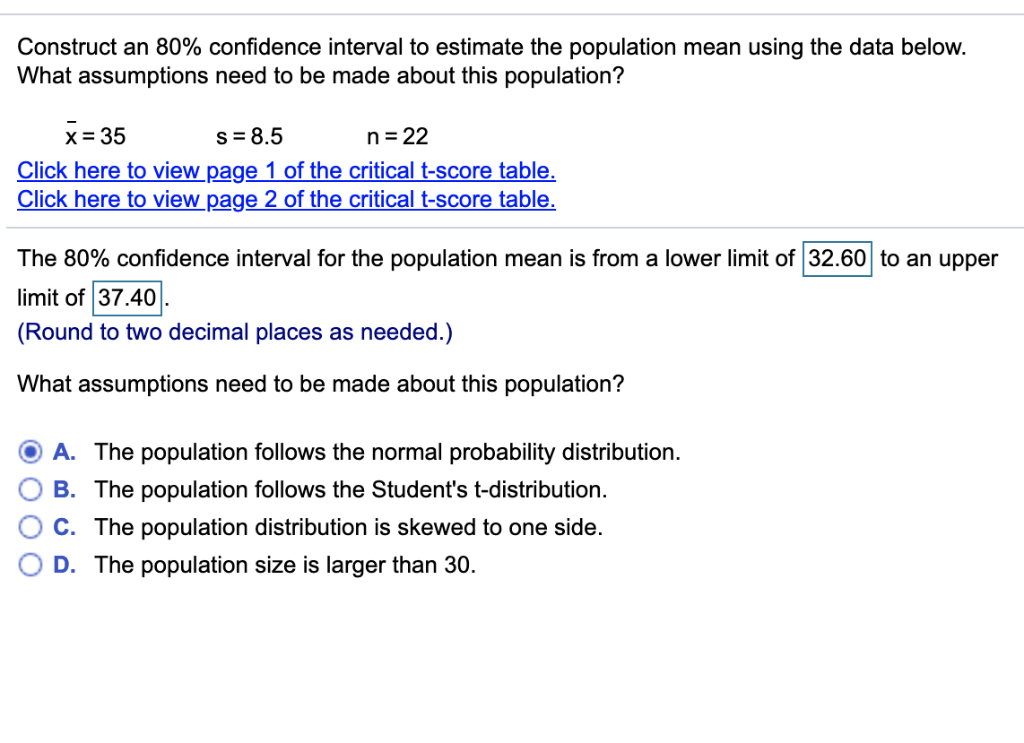 Solved Construct an 80% confidence interval to estimate the | Chegg.com