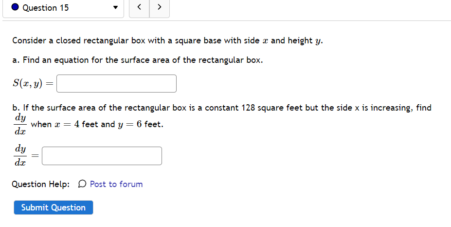 Solved Consider a closed rectangular box with a square base | Chegg.com