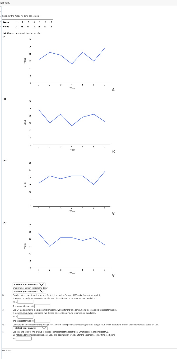 Solved (a) ﻿Choose the correct time serles | Chegg.com