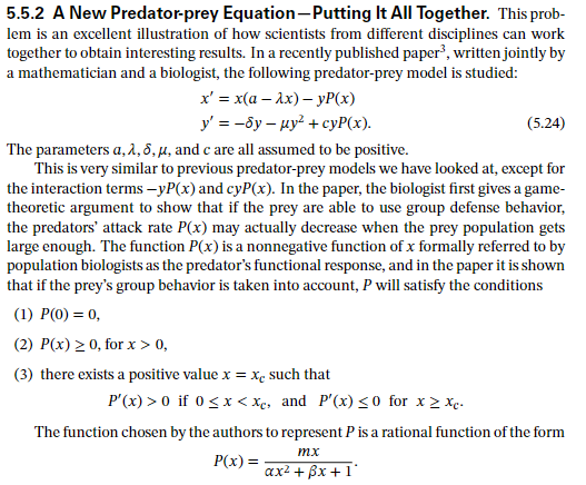 5.5.2 A New Predator-prey Equation - Putting It All | Chegg.com