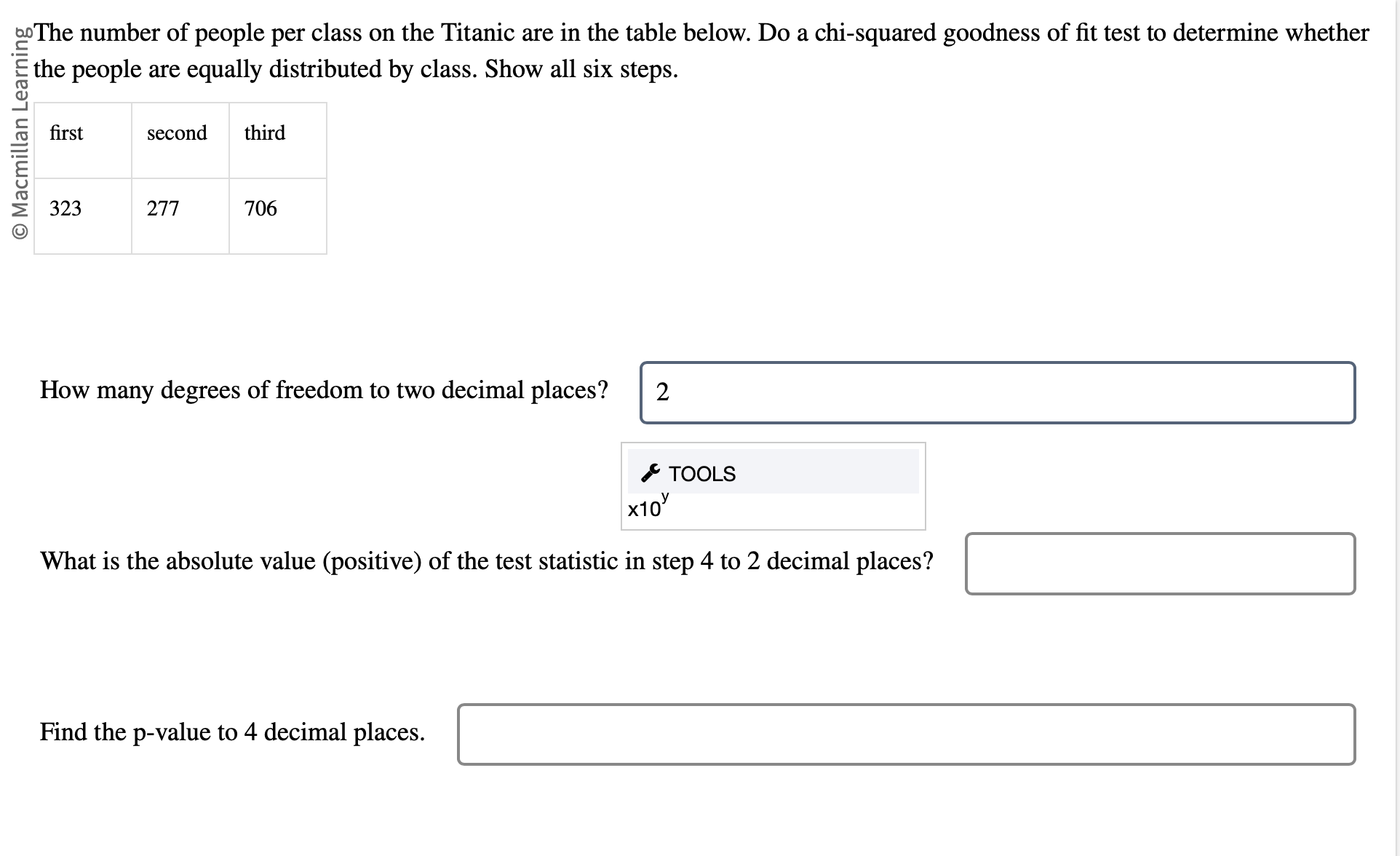 Solved How many degrees of freedom to two decimal | Chegg.com