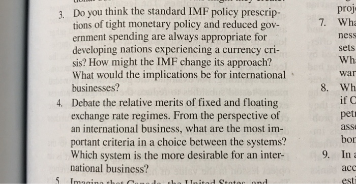 Solved Do you think the standard IMF policy prescriptions of | Chegg.com