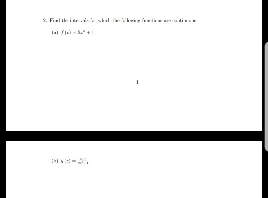 Solved 2. Find the intervals for which the following | Chegg.com