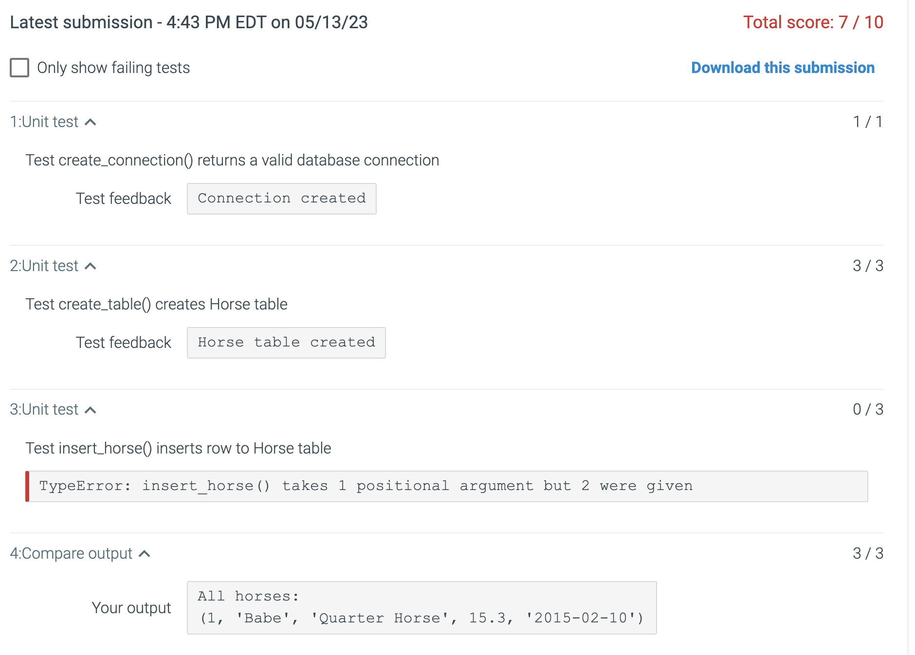 Solved code:import sqlite3def create_connection(): conn = | Chegg.com