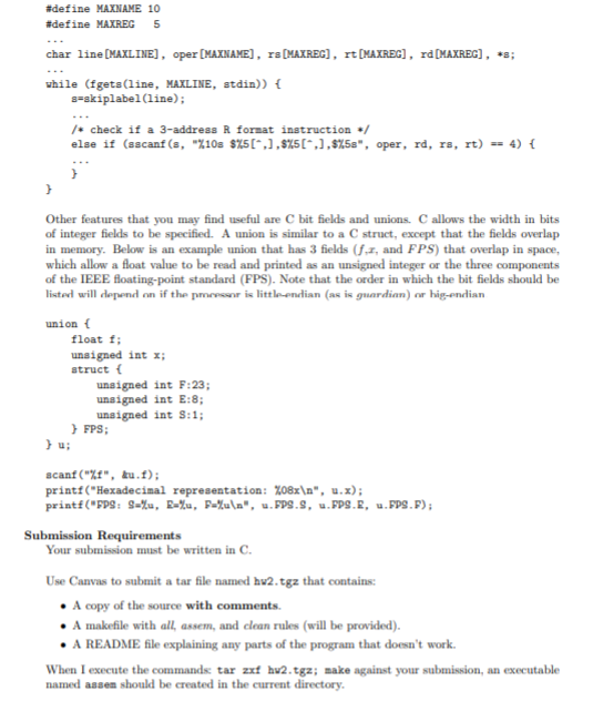 Assembler for a Subset of the MIPS Assembly Language | Chegg.com
