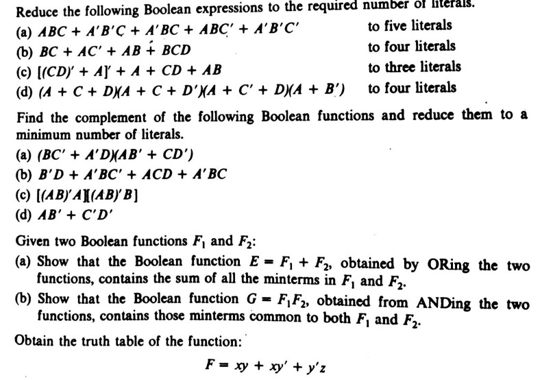 Solved Express the following functions in a sum of minterms | Chegg.com