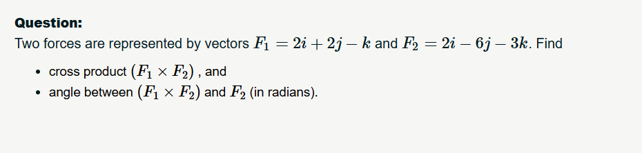 Solved Question:Two forces are represented by ﻿vectors | Chegg.com