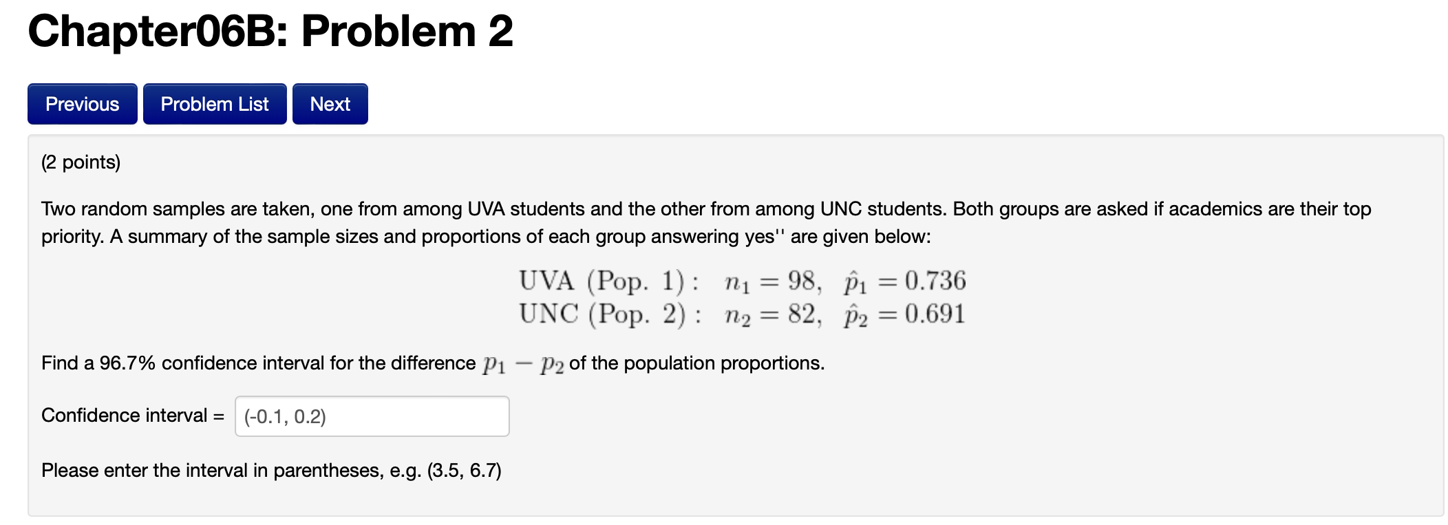 Solved Two random samples are taken, one from among UVA | Chegg.com