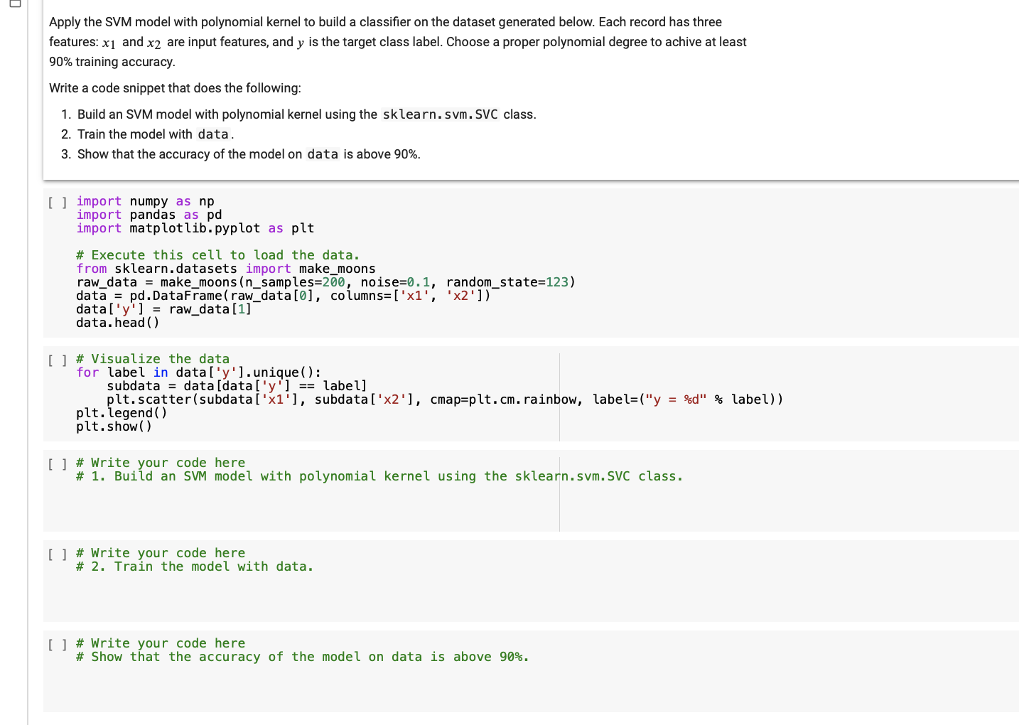 Solved D Apply the SVM model with polynomial kernel to build | Chegg.com