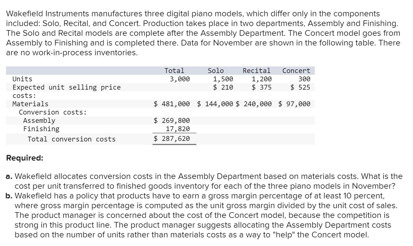 Solved Wakefield Instruments manufactures three digital | Chegg.com