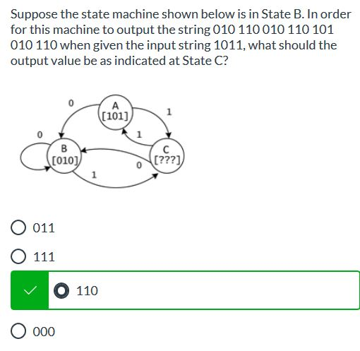 Solved Suppose the state machine shown below is in State B. | Chegg.com