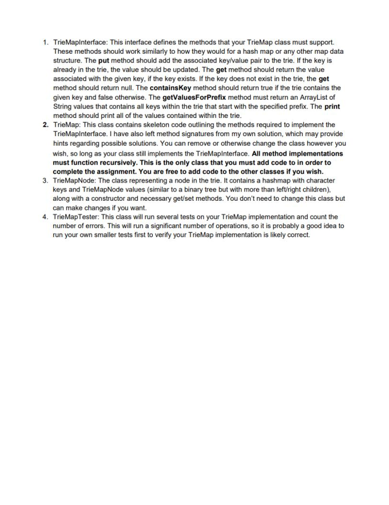 Solved In this assignment, you will implement a trie data | Chegg.com