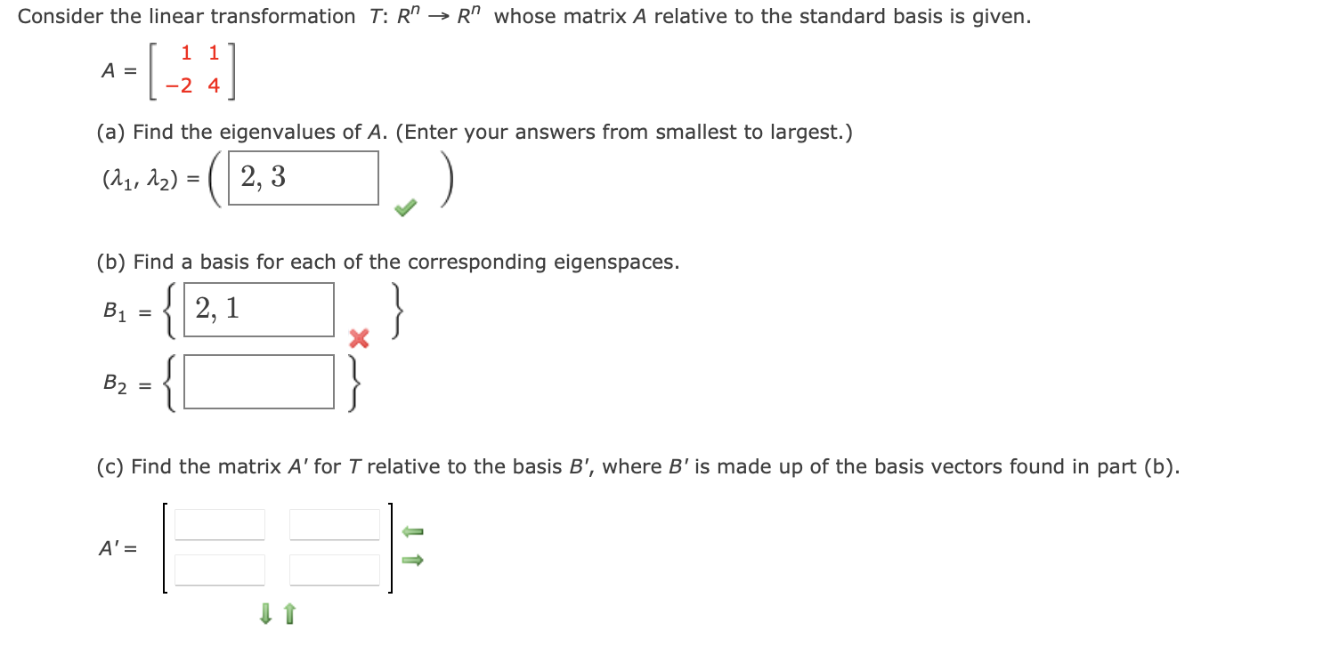 Solved sider the linear transformation T:Rn→Rn whose matrix | Chegg.com