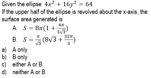Solved 33 Given the ellipse 4x2 + 16y2 = 64 If the upper | Chegg.com