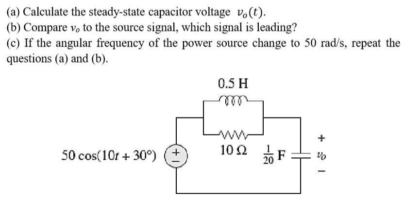 Solved (a) Calculate the steady-state capacitor voltage | Chegg.com