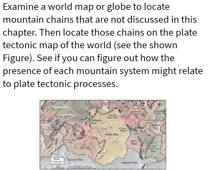 Solved Examine a world map or globe to locate mountain | Chegg.com