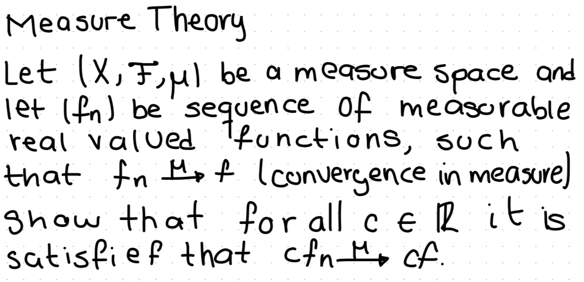 Solved Let (X,F,μ) be a measure space and let (fn) be | Chegg.com