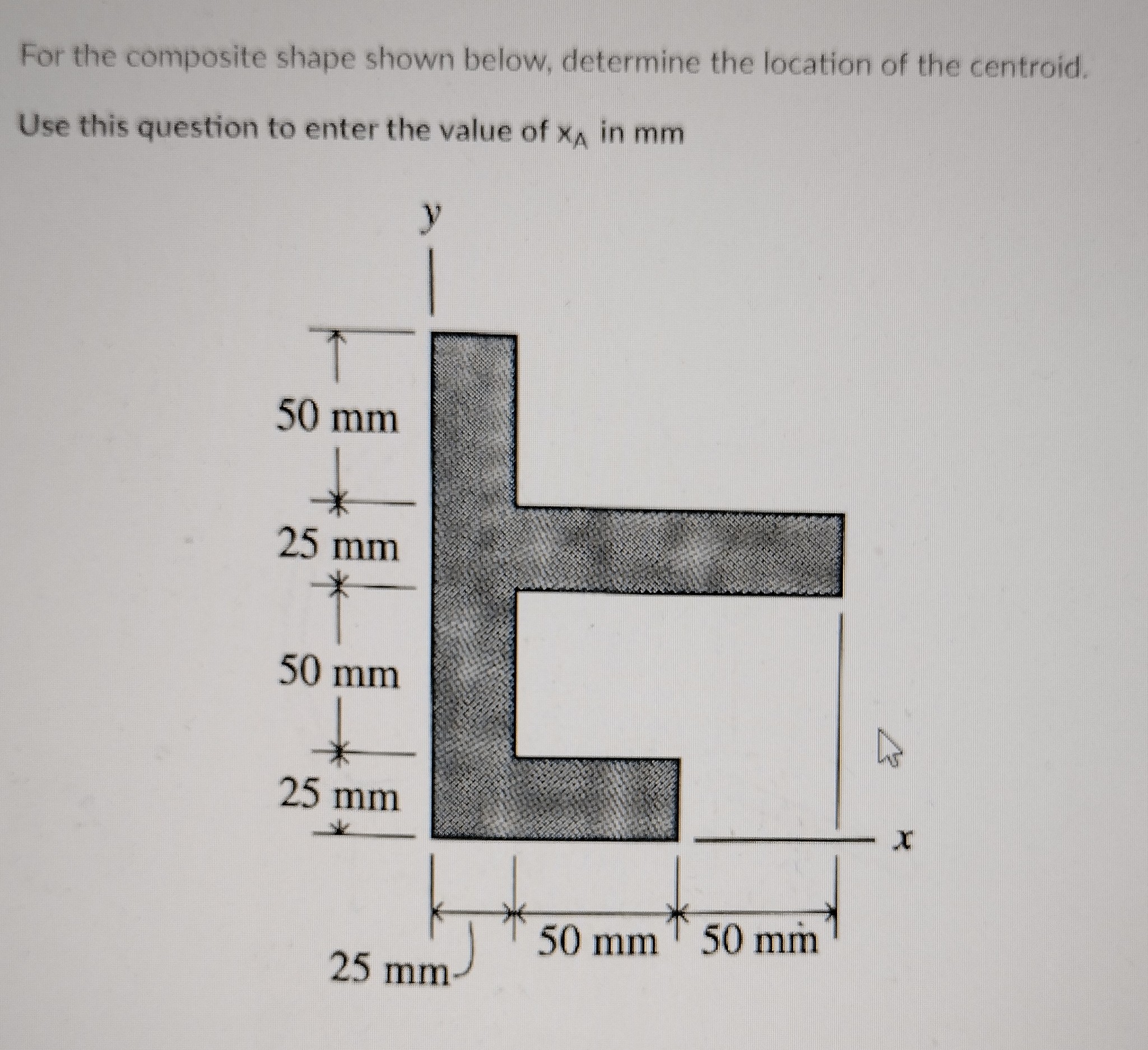 Solved For the composite shape shown below, determine the | Chegg.com